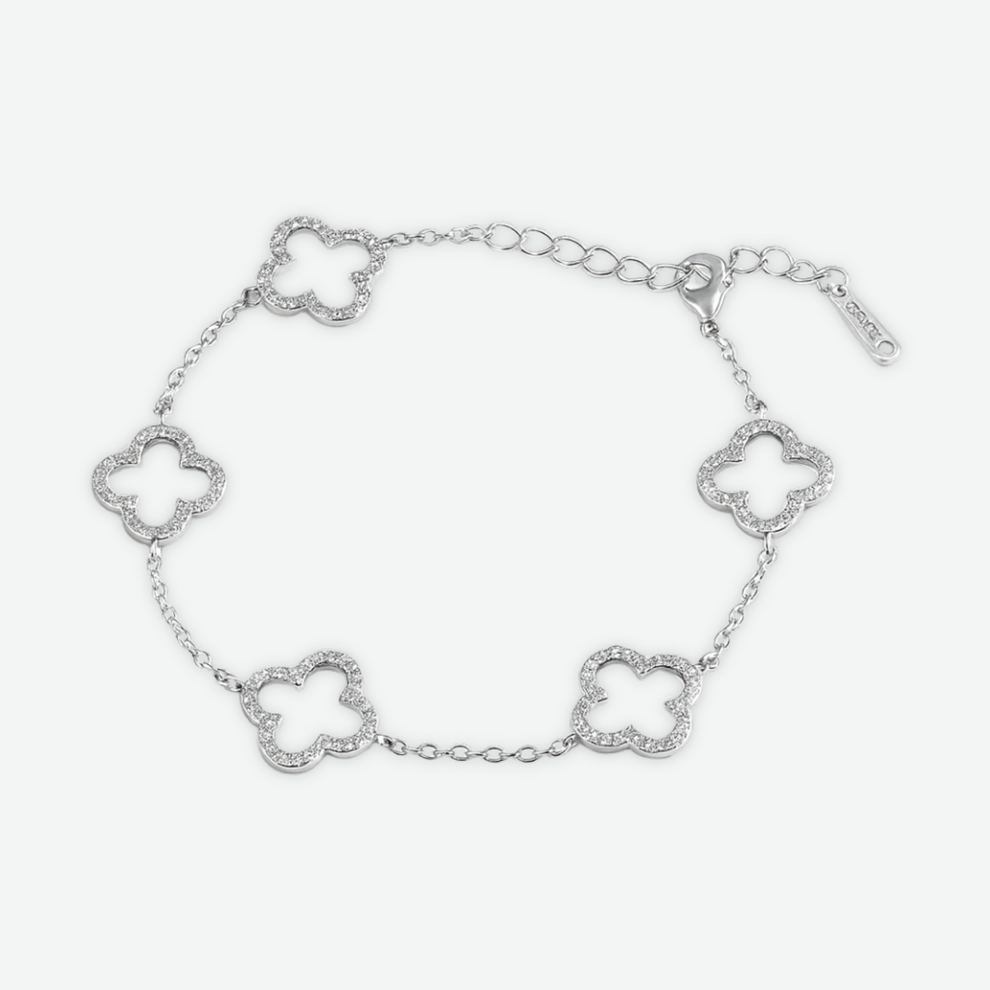 TRINITY - OPEN BRACELET / SILVER DIAMOND – BLANCA BIJOUE