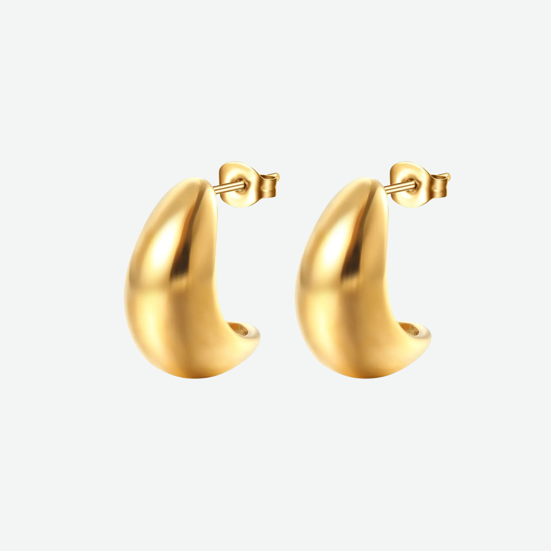 GOLD CURVED MIDI HOOPS – BLANCA BIJOUE